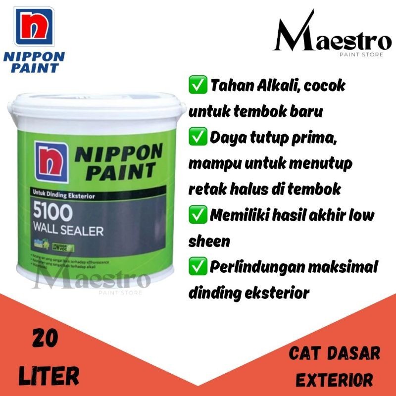 Jual CAT DASAR NIPPON PAINT EXTERIOR 5100 20L | Shopee Indonesia Jual CAT DASAR NIPPON PAINT EXTERIOR 5100 20L | Shopee Indonesia