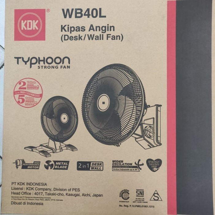 Jual Kdk Wb40L Wb-40L Kipas Angin 2 In 1 Typhoon Strong Fan Desk Wall ...