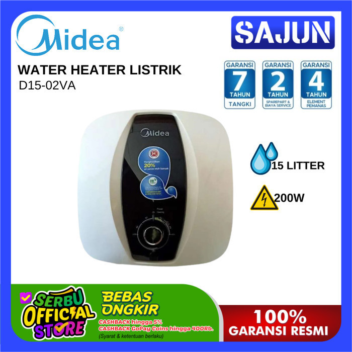 Jual Midea Water Heater 15 Liter D15-02Va Pemanas Air Listrik Midea D1502Va | Shopee Indonesia