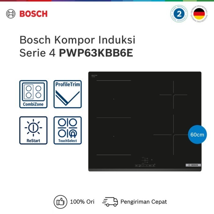 Jual Bosch Pwp63Kbb6E Induction Hob / Kompor Induksi Hitam Serie 4 60 ...
