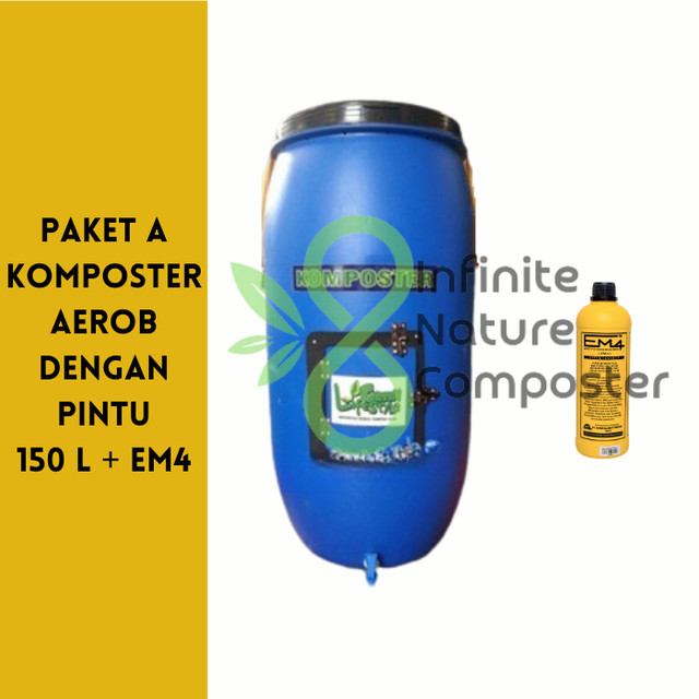 Jual Paket A Tong Komposter AEROB Dengan Pintu 150 L + Em4 | Shopee ...