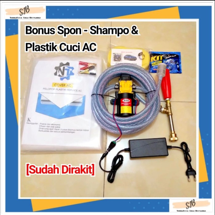 Jual Pompa DC set Alat Steam motor mobil cuci AC lengkap plastik cuci ...