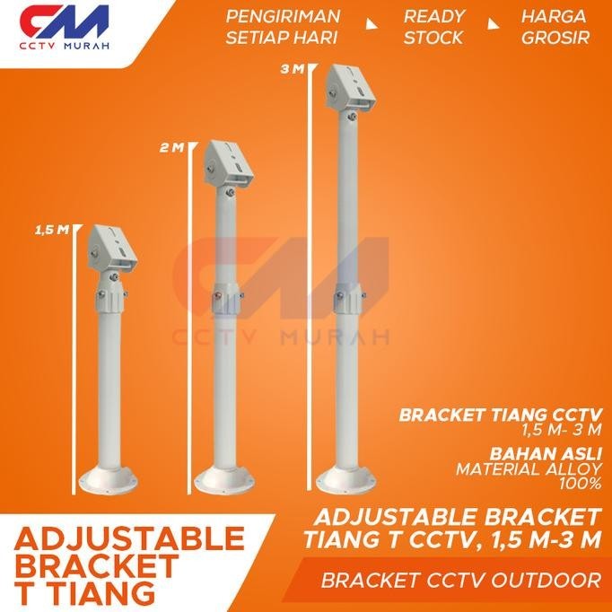Jual Adjustable Bracket Tiang T35 CCTV Outdoor, Ukuran 1,5 m - 3 m ...
