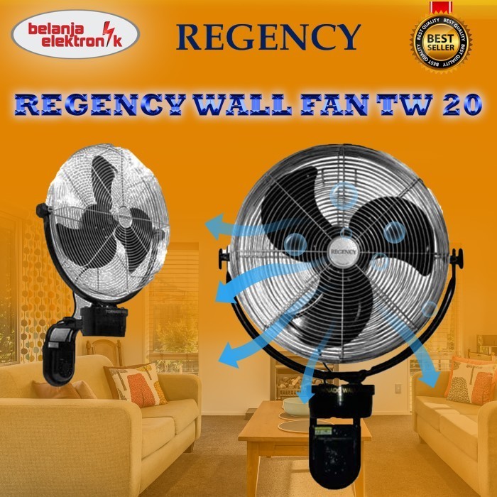 Jual Kipas Angin Dinding Tornado Wall Fan Regency Tw-20 Inch (20 Cm ...