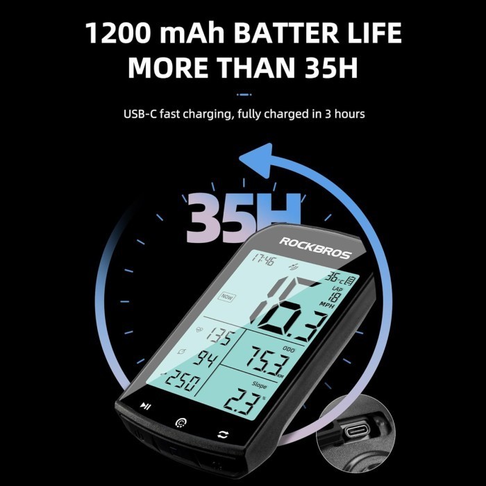 Jual Rockbros Speedometer M1 Gps Bike Computer Bluetooth Wireless ...