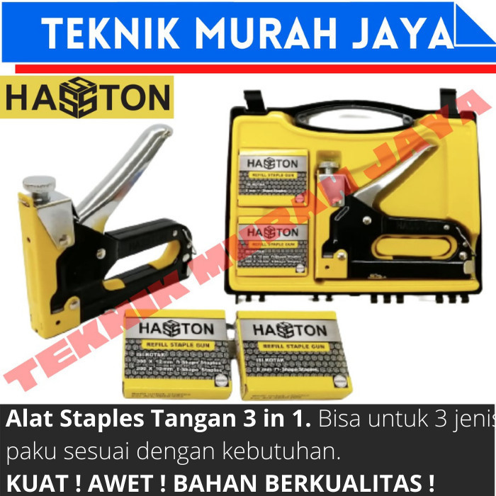 Jual Alat Staples Tangan Set Box 3 in 1 Hasston Prohex 4090-004 Gun Tacker | Shopee Indonesia