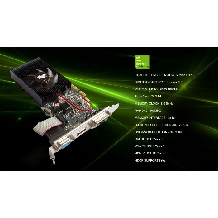 Jual Vga Nvidia Geforce Gt 730 Venom Rxs 4Gb Gddr3 128Bit Hdmi,Vga,Dvi ...