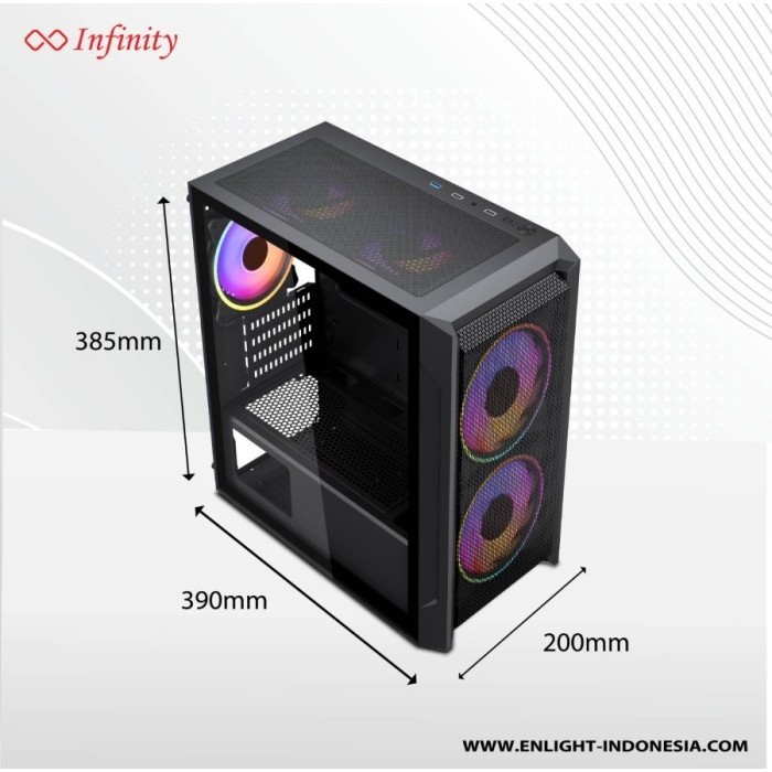 Jual Casing Infinity Twins V2 Black Matx Gaming Case | Shopee Indonesia