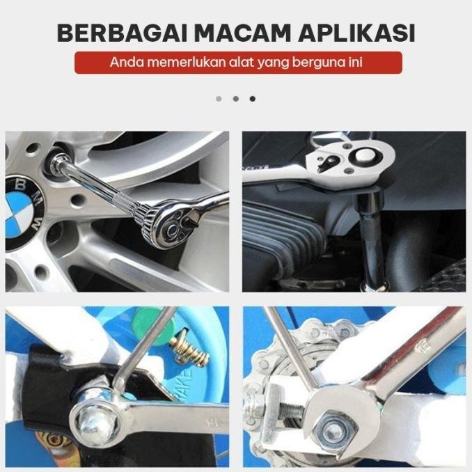 Jual Kunci Socket 46 Pcs 1/4 Lengkap Obeng Shock Tool Kit - G2C1 ...