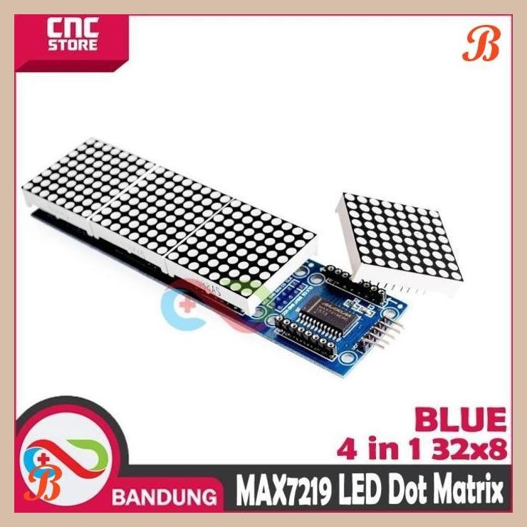 Jual | CN | MAX7219 LED DOT MATRIX MODULE 4-IN-1 32X8 RUNNING TEXT DISPLAY BLUE | Shopee Indonesia