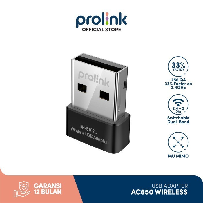 Jual Prolink Ac650 Wireless Usb Adapter Dongle Wifi Dual Band Dh5102U | Shopee Indonesia