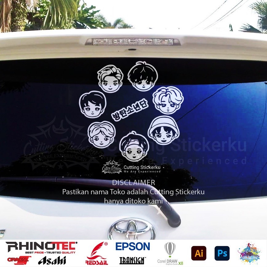 Jual Cutting Stiker BTS Crew Chibi Variasi Motor Mobil Sticker Timbul ...
