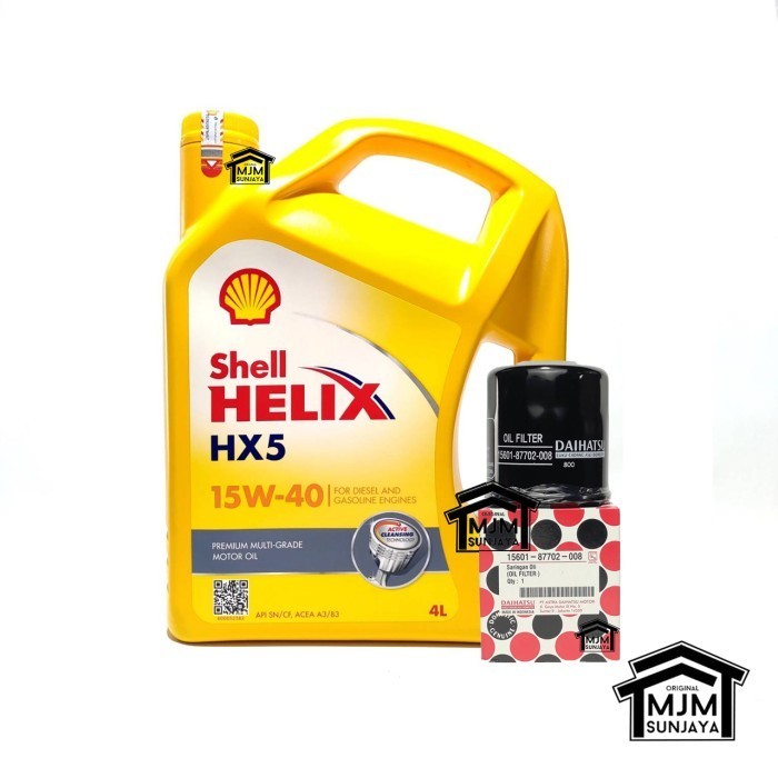Jual PAKET GANTI FILTER OLI MESIN SHELL HELIX HX5 15W40 AVANZA XENIA ...
