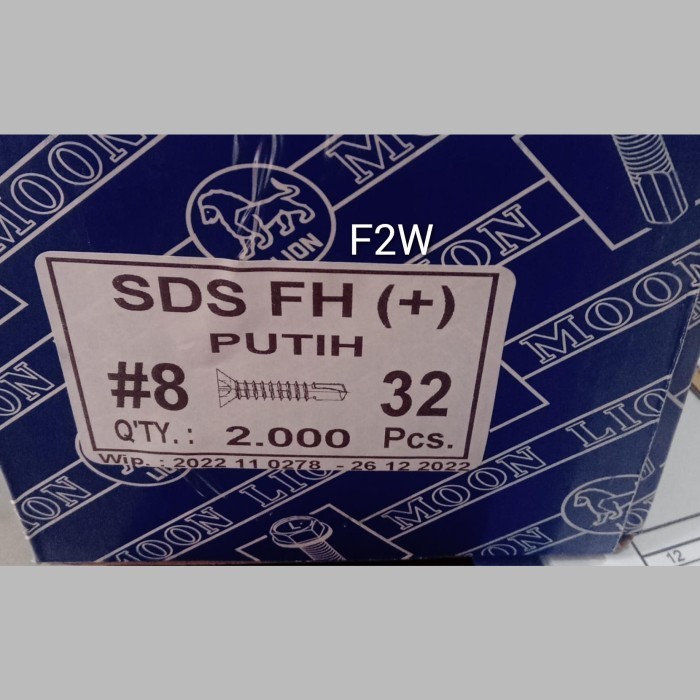 Jual Sekrup Sds Fh (+) 8X32 Moon Lion Skrup Roofing Putih Sds #8X32 ...