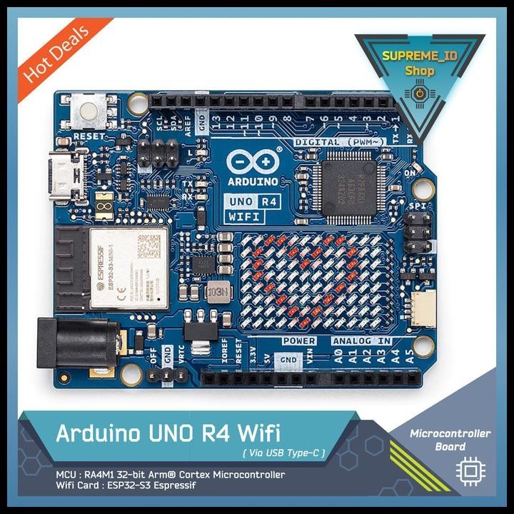Jual HOT DEAL ARDUINO UNO R4 WIFI MINIMA ESP32-S3 RA4M1 32-BIT ARM ...