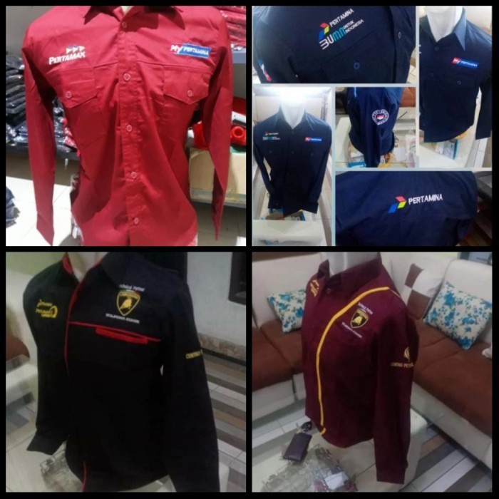 Jual seragam spbu baju kemeja kantor pertamina lengan panjang call ...