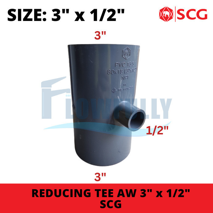 Jual REDUCING TEE AW 3 x 1/2 INCH SCG TEBAL REDUCER VLOK OVERLOOP TEE ...