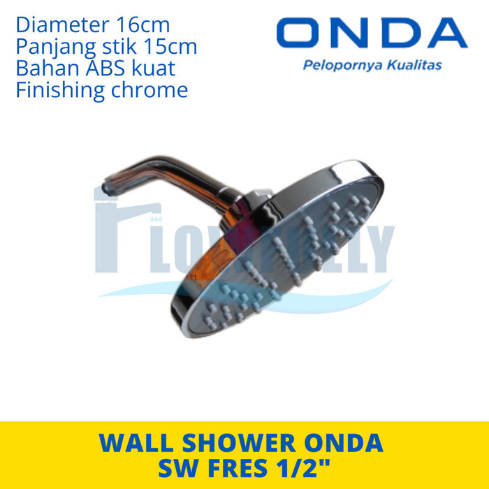 Jual WALL SHOWER SW FRES ONDA 1/2" CHROME BULAT KEPALA SHOWER TEMBOK ...