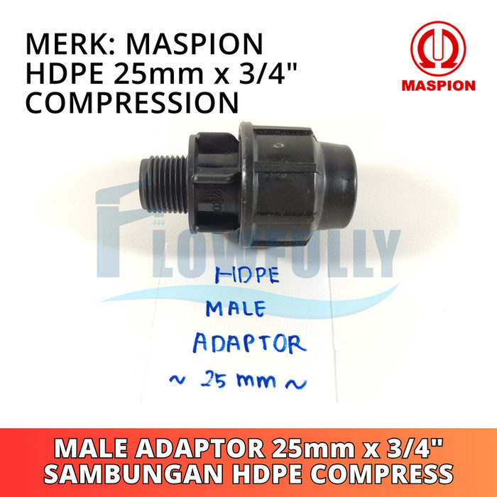 Jual MALE ADAPTOR HDPE 3/4 INCH 25 MM MASPION SOCKET DRAT LUAR | Shopee ...