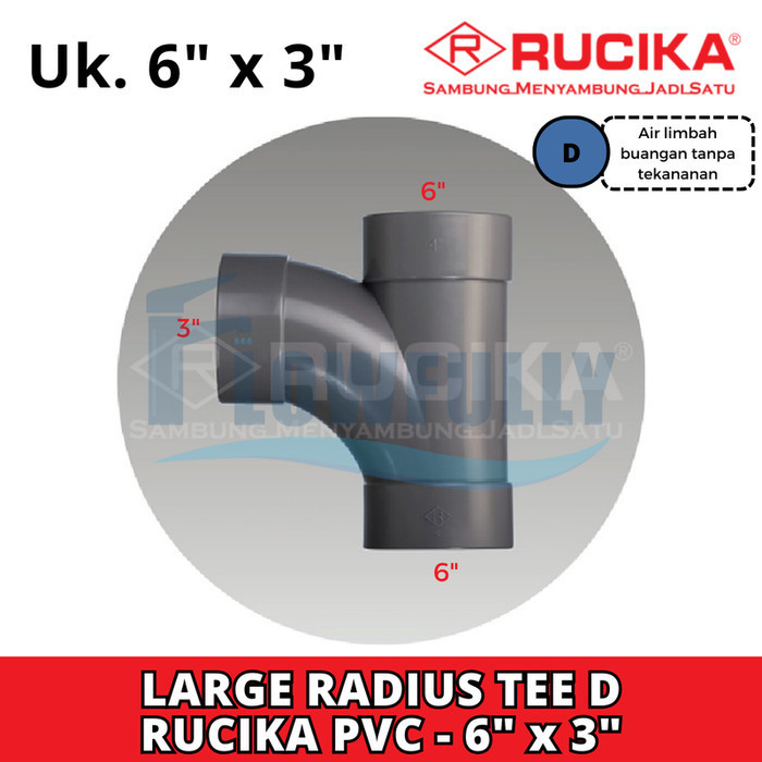Jual LARGE RADIUS TEE D 6 x 3 inch RUCIKA PVC TY 90 derajat TEE WAY | Shopee Indonesia