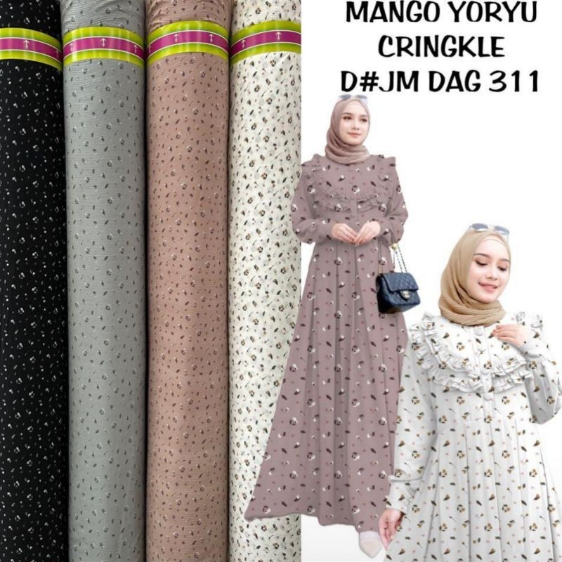 Jual Kain Mango Yoryu / Bahan Mango Yoryu Crinkle / Mango Yoryu Motif ...