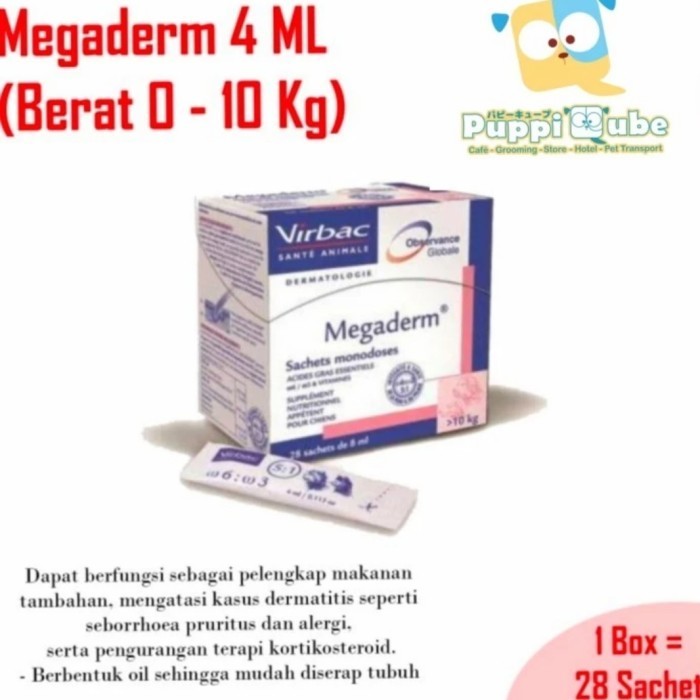Jual VIRBAC MEGADERM 1BOX 4ML PER SACHET - VITAMIN BULU KULIT HEWAN DOG ...
