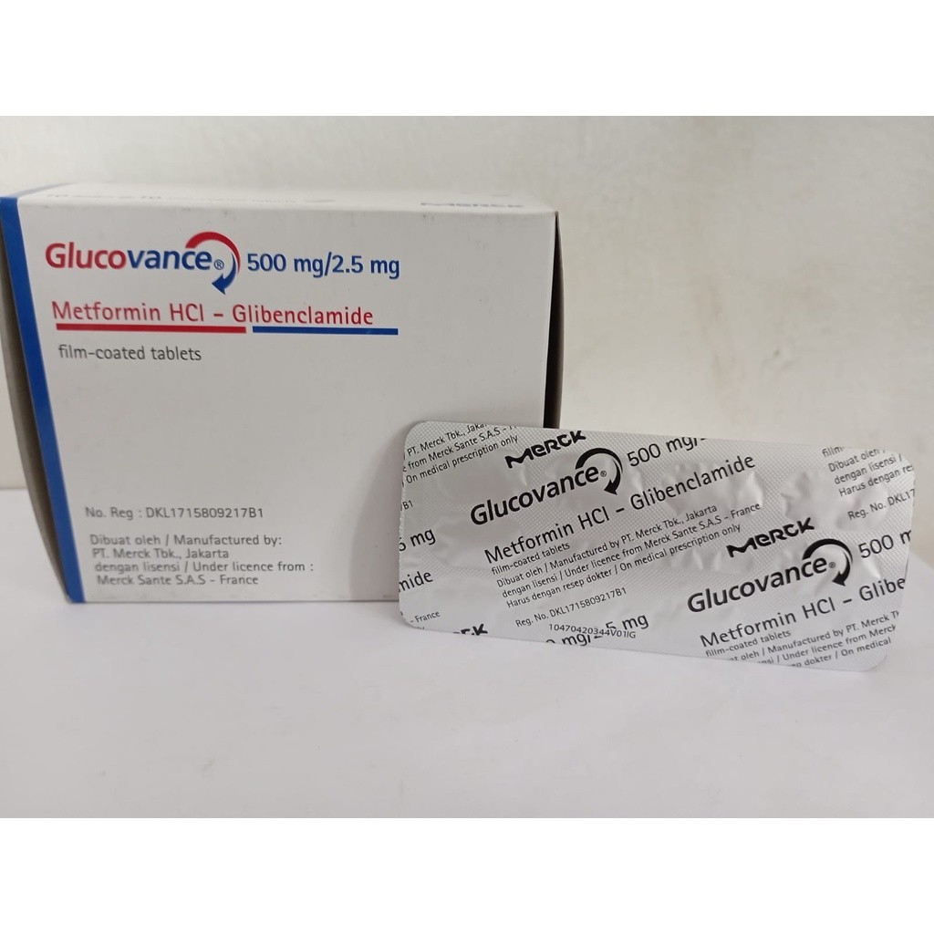 Jual GLUCOVANCE 500/2.5 MG 1 STRIP 10 TABLET | Shopee Indonesia