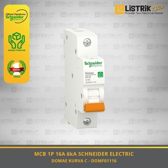 Jual MCB SCHNEIDER Domae 1P 16A 6000A C - DOMF01116 | Shopee Indonesia