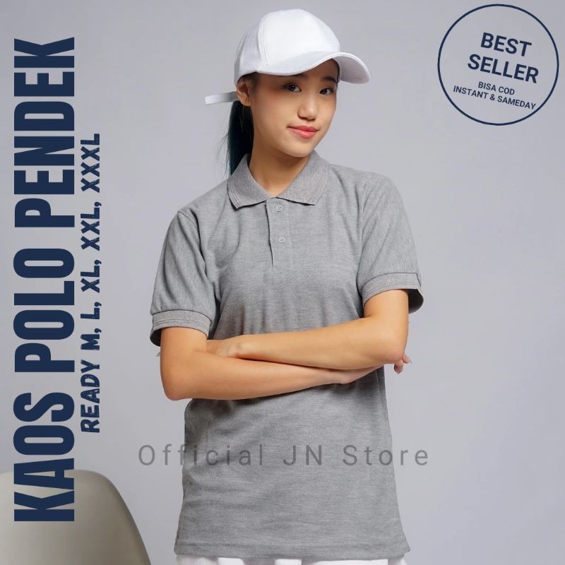 Jual KAOS POLO WANITA LENGAN PENDEK ABU MUDA | LIGHT GREY | Kaos kerah / kaos polo / polo shirt ...