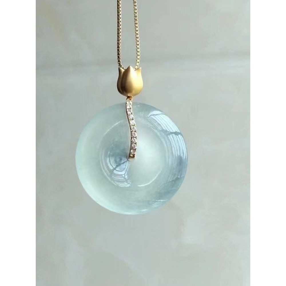 Jual Jade Ice-like Peace Buckle Pendant Myanmar Mine Timber Jade ...