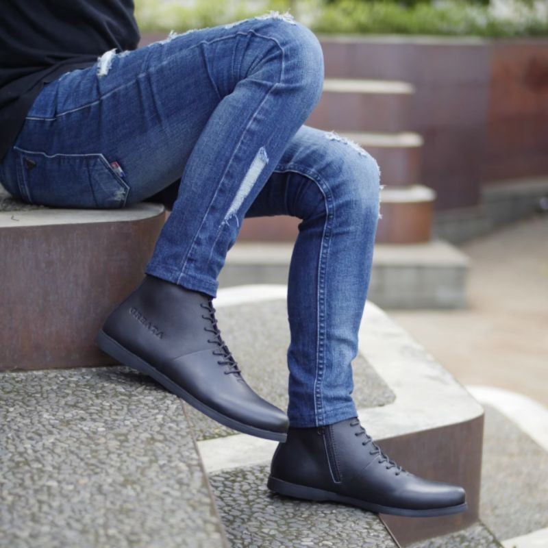 Jual SULTAN FOOTWEAR - Sepatu Semi Boots Formal Pria Kulit Asli Signore ...