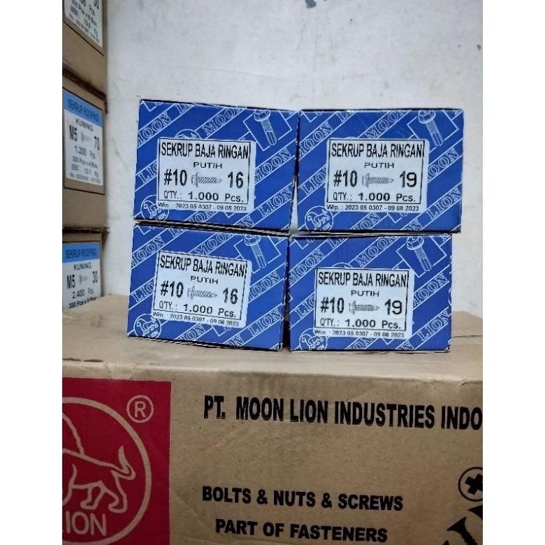 Jual Baut Baja Ringan 10X19 Box Original Moon Lion/ Sekrup Roofing ...