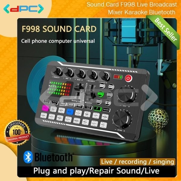 Jual Sound Card F998 Pro Live Broadcast Mixer Karaoke Bluetooth ...