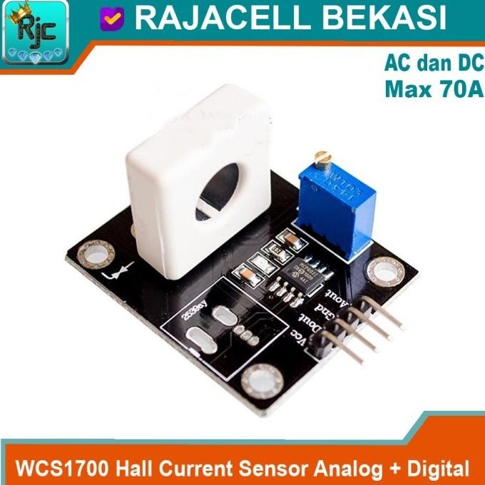 Jual WCS1700 Sensor Arus AC DC Hall Current Max 70A Analog & Digital ...