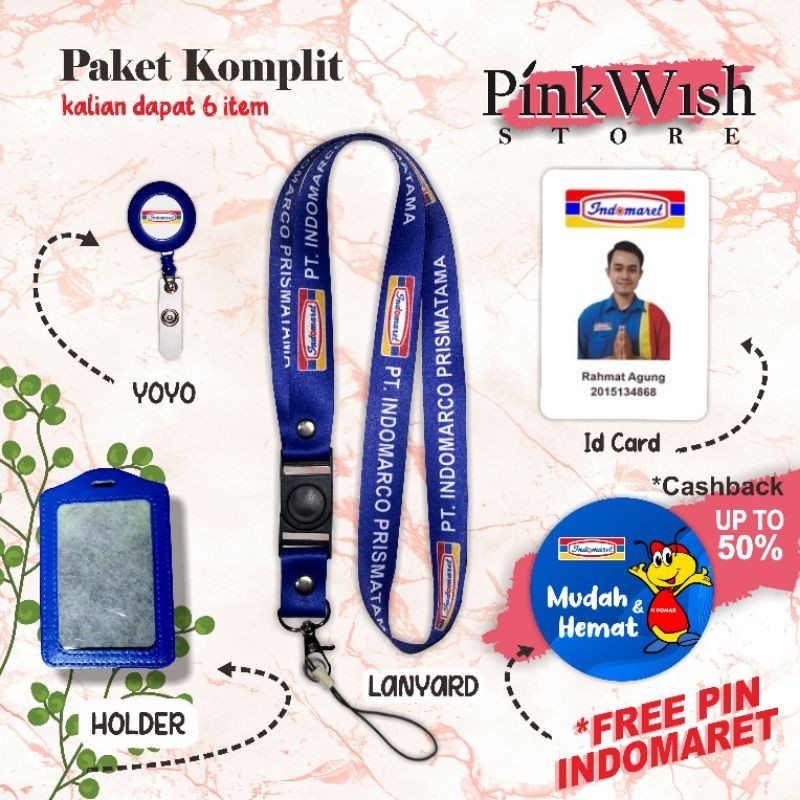 Jual Tali Idcard INDOMARCO INDOMARET biru / Lanyard INDOMARCO ...