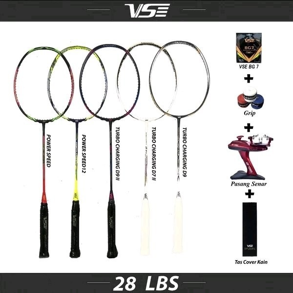 Jual Raket Badminton Cloning Victor dan Li ning Merk VSE 28 Lbs Lengkap ...