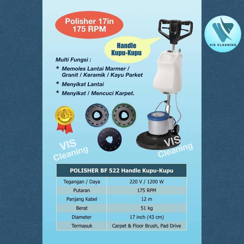 Jual PROMO PUNCAK SALE 11.11 2021 Polisher BF522 175 RPM (Mesin Polisher Lantai) | Shopee Indonesia
