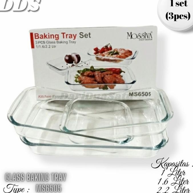 Jual 1 Set Loyang Kaca Persegi Glass Baking Tray Rectangular Roaster ...