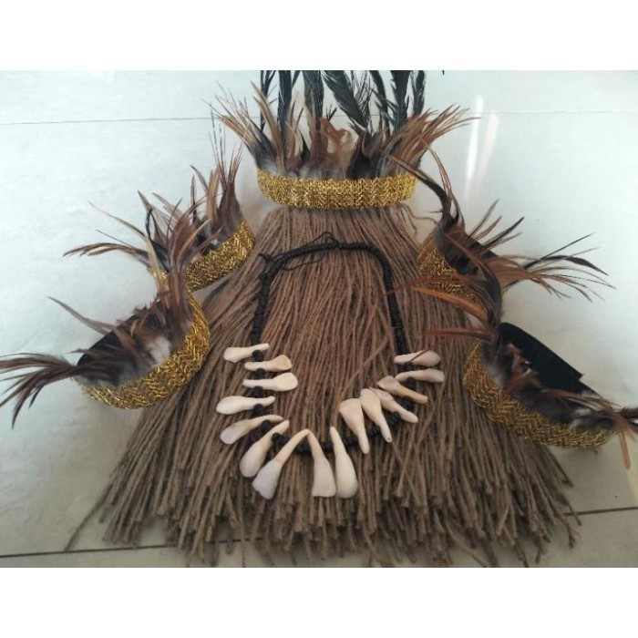 Jual PROMO BAJU ADAT PAPUA RUMBAI GONI DAN AKSESORIS ( 30 cm ) Dewasa ...