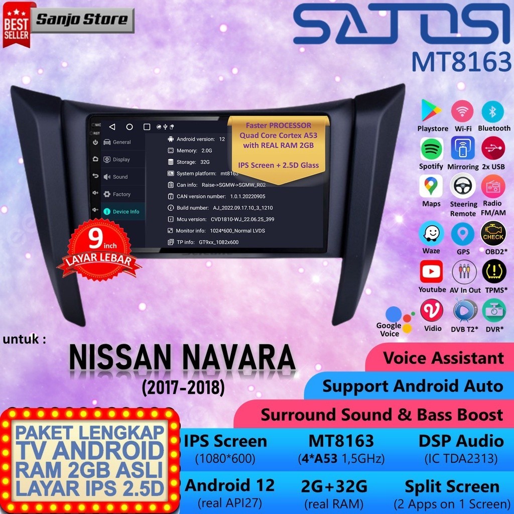 Jual SANJO - Paket Frame OEM + Soket PNP + Canbus + Headunit Android 9 ...