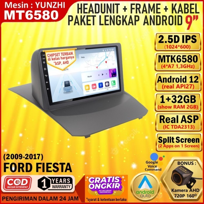 Jual Headunit Android MT6580 1/32GB+Canbus+Frame 9 inch Ford Fiesta ...