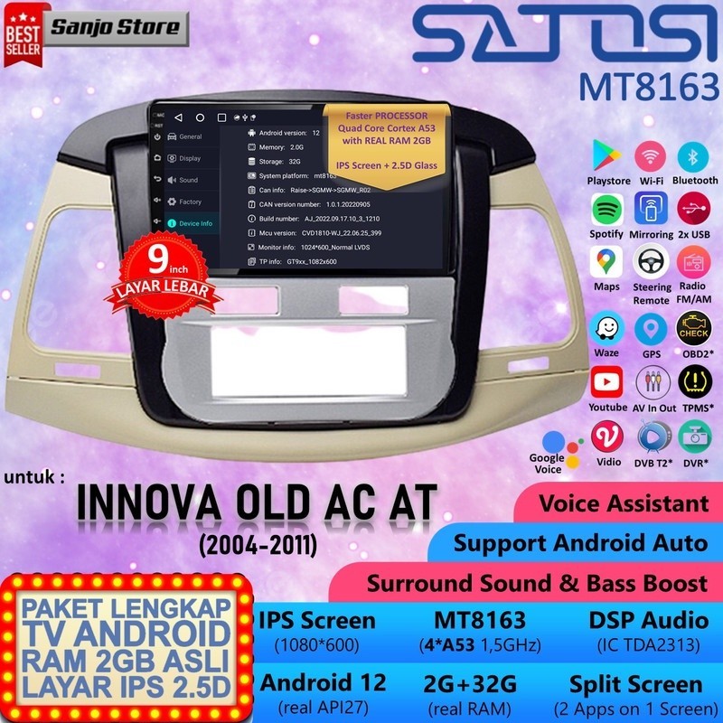 Jual SANJO - Paket Frame OEM + Soket PNP + Headunit Android 9 inch ...