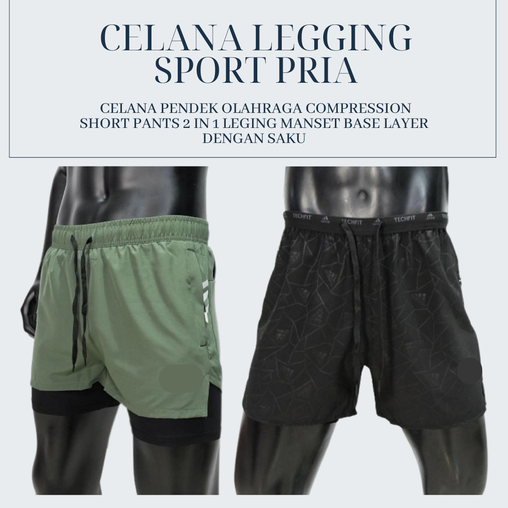 Jual OppaStyleShop Celana Legging Sport Pria Pendek Olahraga ...