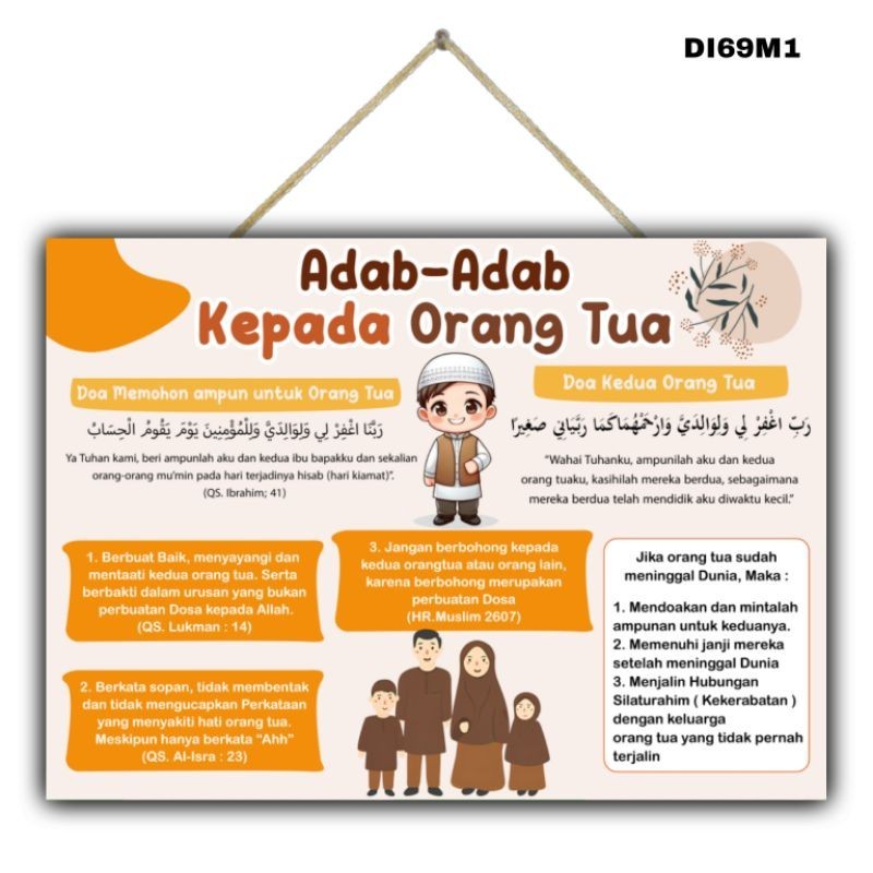 Jual Hiasan dinding Poster ADAB ADAB KEPADA ORANG TUA gantungan ...
