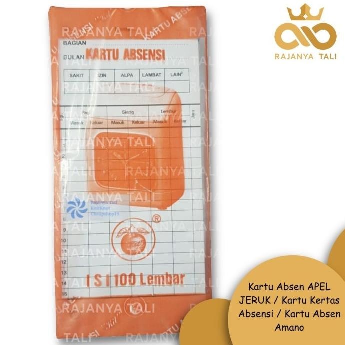 Jual Kualitas Terbaik Kartu Absen Apel Jeruk / Kartu Kertas Absensi ...