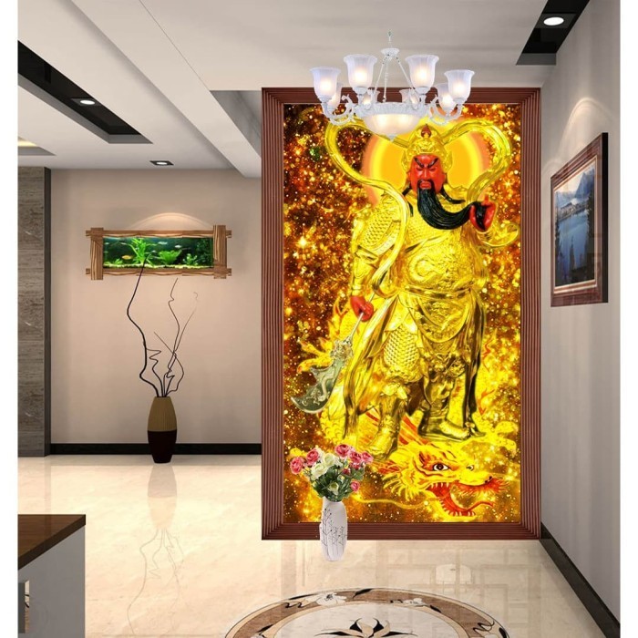 Jual Lukisan Diamond Painting Jadi Kuan Kong Emas Dewa 62*102Cm Full ...