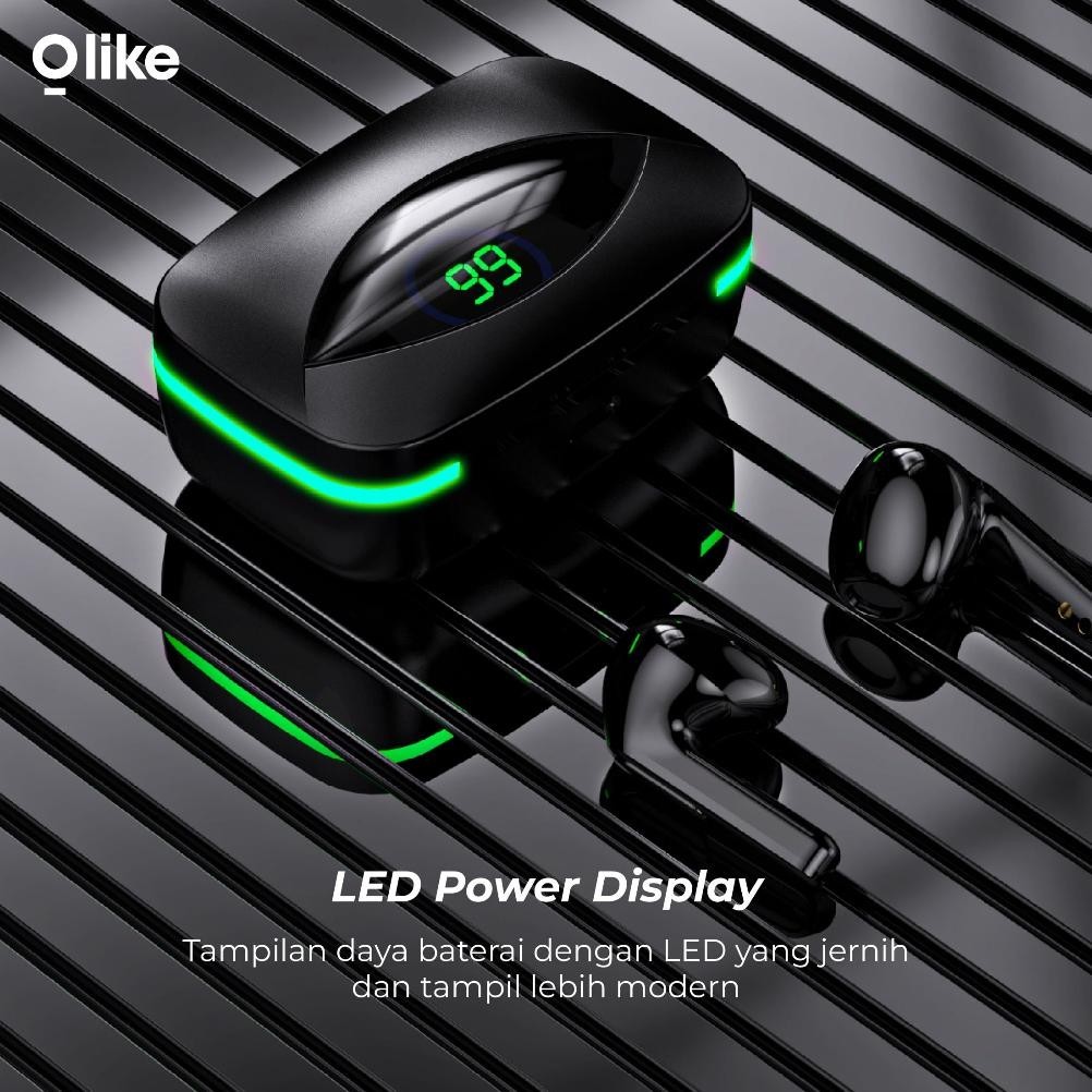 Jual OLIKE TRUE WIRELESS BLUETOOTH EARPHONE EARBUDS TWS HEADSET DISPLAY NOISE CANCELING SPORTS ...