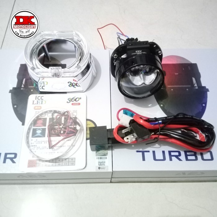 Jual Paket Lampu Headlamp Motor Projector Biled Dobel Laser Turbo Se 2 ...