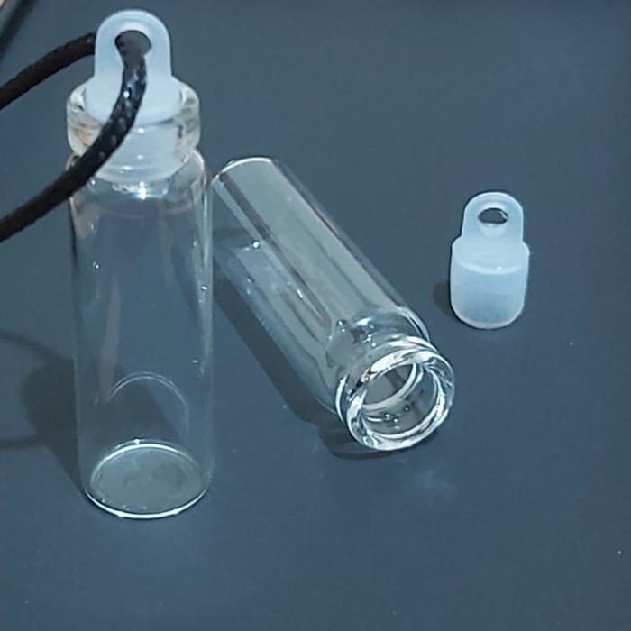 Jual Ready Kalung Botol Kaca tabung simpan obat simpan foto simpan ...
