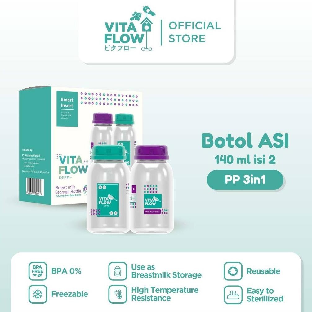 Jual Vitaflow Botol Asi 3In1 Pp 140Ml 1 Paket 2 Pcs | Shopee Indonesia